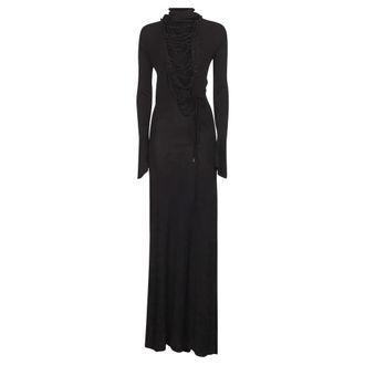 The Attico Schwarzes Asymmetrisches Kleid mit Lavalli&egrave;re-Kragen - - Dresses - Damen - Schwarzk - S