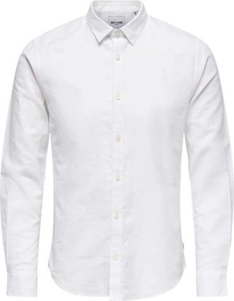 Only & Sons Only & Sons, Homme, Chemises, Blanc, Taille: XL Onscaiden Linen Shirt