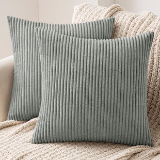 Miulee 2er Set Kissenbez&uuml;ge Kord Kissenh&uuml;lle Dekorative Kissenbezug Sofakissen Couchkissen Dekokissen Zierkissenbezug Kuschelkissen f&uuml;r Sofa Schlafzimmer Woh