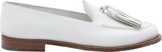Churchs White Leather Loafer Flats With Decorative Tassels - Gr. 36,5 (EU) - in Wei&szlig;