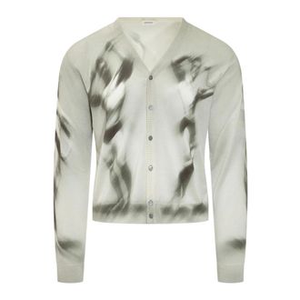 Versace Printed Seidenstrick-Cardigan - - Knitwear - Herren - Grau - M