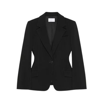 Givenchy Einreihige Jacke aus Cr&ecirc;pe Cady - - Jackets - Damen - Schwarzk - XS