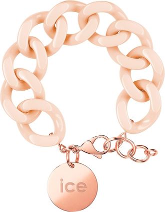 Ice Watch ICE - Jewellery - Chain bracelet - Nude - Rose-gold - Kettenarmband mit rosafarbenen XL-Maschen für Frauen, geschlossen mit einer roségold Medaille (0