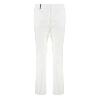 PESERICO Baumwollhose mit Taschen und Elasthan - - Trousers - Damen - Wei&szlig; - S