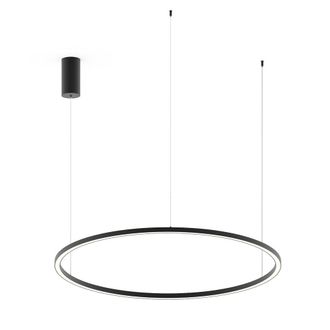 Luce-Ambiente-Design Black Aluminum LED Hoop Suspension with CCT Function 120 cm