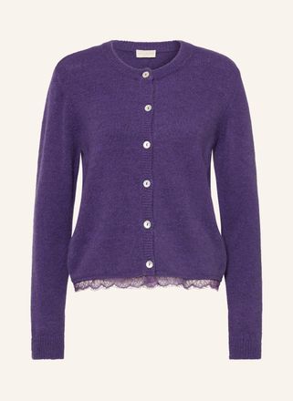 Milano Milano Italy Strickjacke Mit Spitze lila