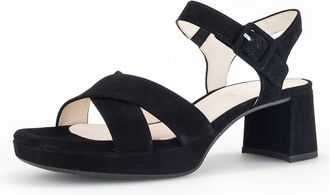 Gabor Damen Riemchensandalen, Frauen Sandalen,Leichte Mehrweite (G),Sandaletten,Sommersandalen,Absatz,Sommerschuhe,schwarz (LDS),38.5 EU / 5.5 UK