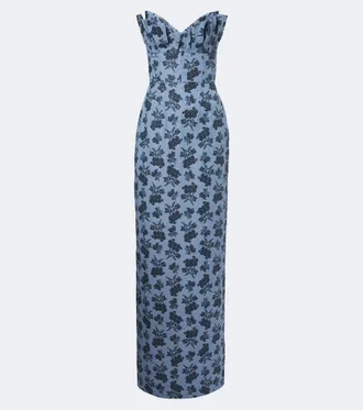 Markarian Robe longue bustier Rita en coton m&eacute;lang&eacute;