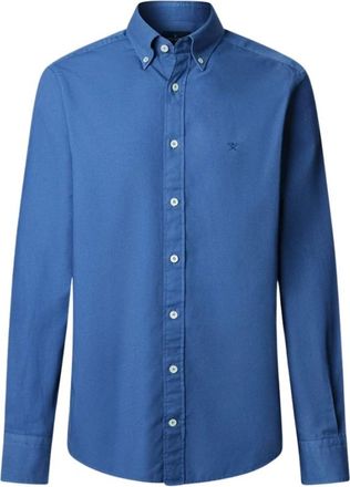 Hackett Homme, Chemises, Bleu, Taille: L Chemise Oxford Coupe Ajust&eacute;e Teinte en Pi&egrave;ce