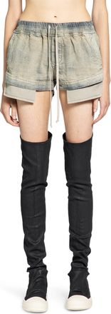 Rick Owens High-Waist Drawstring Denim Shorts
