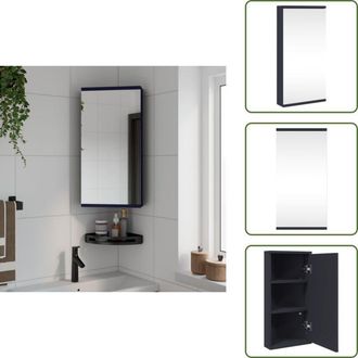 vidaXL The Living Store - Armoire de bain &agrave; miroir dangle gris 30x24x60 cm - Meuble De Salle De Bain - Armoire De Salle De Bain - Meuble Lavabo - Miroir