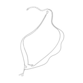 Patrizia Pepe Halskette mit Buchstaben-Anh&auml;nger - - Accessories - Damen - Grau - ONE SIZE