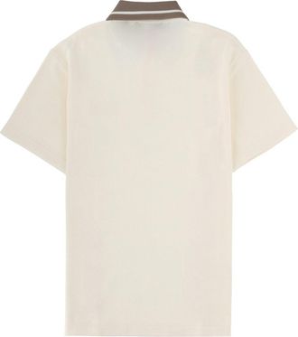 Versace Jeans Couture Patch Logo Cotton Polo Shirt - Ivory