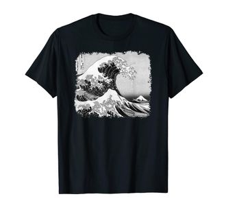 Smooth HQ Berühmte Vintage-Kunst - Great Ocean Wave Hokusai Stilvolles Design T-Shirt