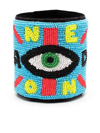 Walter Van Beirendonck bracelet serti de perles - Bleu