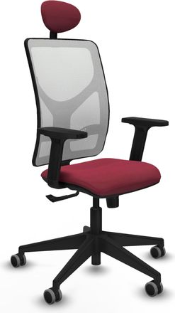 Piqueras y Crespo Atmungsaktiver B&uuml;rostuhl mit 2D-Armlehnen, h&ouml;henverstellbarer Lendenwirbelst&uuml;tze und festem Kopfteil, ausgestattet mit Sincro 3 Positionen und Schneid