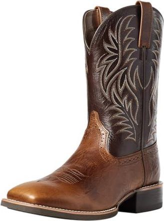 Minetom Bottes Hommes Western Cowboy Bottes Longues Broderie Bottes De Chevalier sans Lacet Chaussures &Eacute;questres Biker Boots B Marron 43 EU