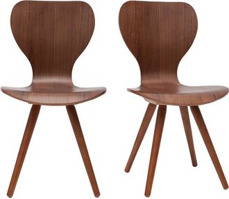 Miliboo Chaises vintage bois foncé noyer (lot de 2) NORDECO