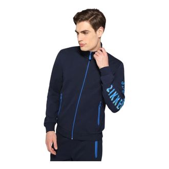 Dirk Bikkembergs Homme, Sweatshirts et sweats &agrave; capuche, Bleu, Taille: XS Veste zipp&eacute;e