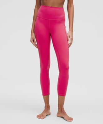 lululemon Align Crop Leggings mit hohem Bund und Taschen für Frauen - 58 cm - Größe 10 in Raspberry Coulis