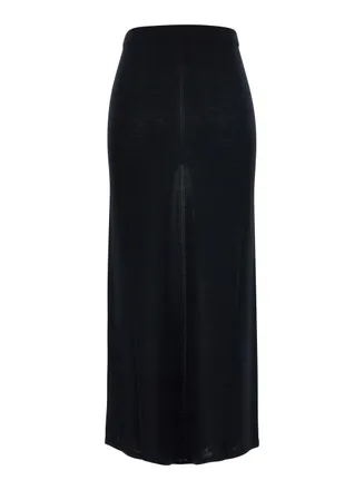 Semicouture Womens Knit Skirt Angie Black Virgin Wool