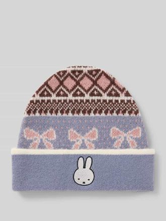 Daisy Street M&uuml;tze in Strick-Optik mit Motiv-Stitching Modell MIFFY