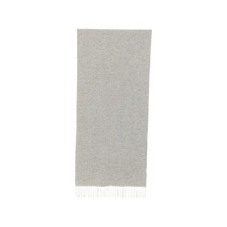La Fileria Schal mit Fischgr&auml;tenmuster und Fransen - - Accessories - Herren - Grau - ONE SIZE