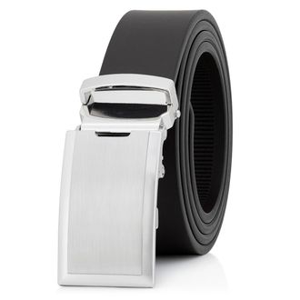 Lindenmann Leder-G&uuml;rtel Herren, Anzug-G&uuml;rtel mit Automatikschlie&szlig;e 33 mm breit, G&uuml;rtel Herren Rindleder braun, Gr&ouml;&szlig;e/Size:Bundweite 110 cm Gesamtl&auml;nge 125 cm W 4