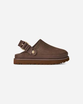 UGG Goldenstar Villa Clog f&uuml;r Damen in Molasses, Gr&ouml;&szlig;e Nubukleder
