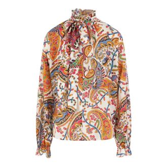 Etro Femme, Blouses et Chemises, Multicolore, Taille: 40 FR Blouse &agrave; Col Haut Volant&eacute;