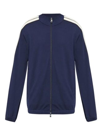 Moncler veste de sport à rayures latérales - Bleu