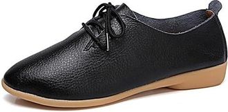 Generic Mocassins Pointus à Lacets en Cuir pour Femmes, Chaussures Basses légères et Confortables à Enfiler, idéales pour Le Travail, la Conduite ou Les soiré