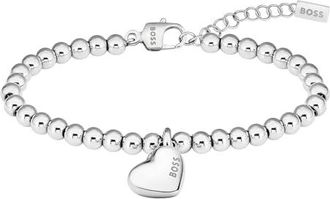BOSS Jewelry Bracelet en Perles pour Femme Collection HONEY HEART BEADS en Acier Inoxydable avec un Charm en Forme de Coeur - 1580642