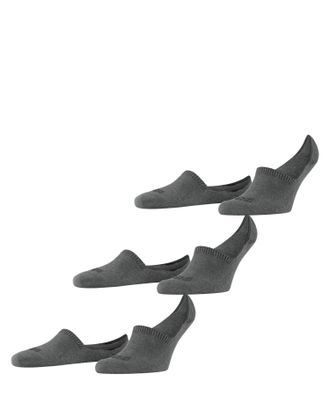 Falke Herren F&uuml;&szlig;linge Family Invisible Multipack M In Baumwolle unsichtbar einfarbig 3 Paar, Grau Light Grey Melange 3390, 39-42