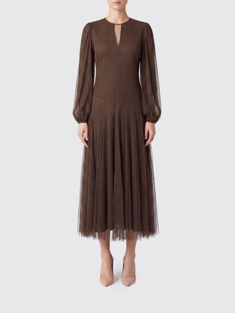 Twinset Robe de c&eacute;r&eacute;monie midi en tulle pliss&eacute; avec encolure ronde