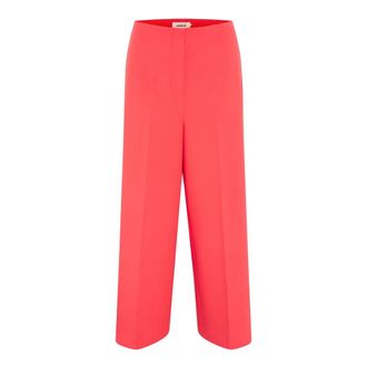 Soaked In Luxury Cropped Wide Leg Pants Hot Coral - - Trousers - Damen - Rot - XS