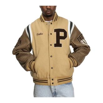 Patta Athletic P Houndstooth Varsity Jacket Starfish - - Jackets - Herren - Beige - M