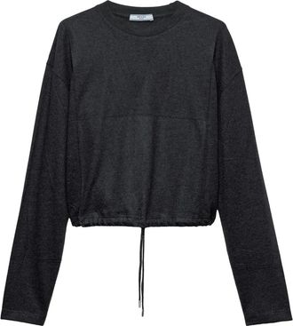 Prada t-shirt en jersey à plaque logo - Gris