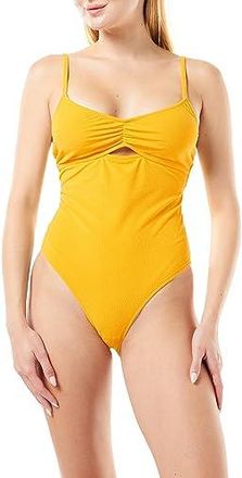 Benetton Costume 1 3ucj5i00l Maillot de Bain Une pièce, Jaune Ocre 7T0, XS Femme