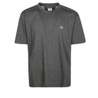 C.P. Company C.p. Company, Homme, Tops, Gris, Taille: M T-Shirt 20/1 Jersey Logo Plated