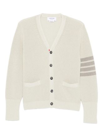 Thom Browne Cardigan mit gestreiften Taschen - Nude