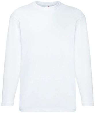 Fruit Of The Loom Valueweight Langarm-T-Shirt für Herren, weiß, 5XL