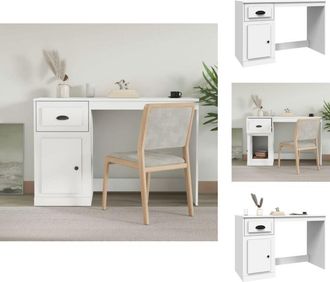 vidaXL Vidaxl - Schreibtisch mit Schublade Weiß 115x50x75 cm Holzwerkstoff - Bürostuhl - Schreibtisch - Home Office - Arbeitsplatzgestaltung