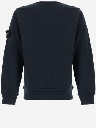 Stone Island Boys Stretch Cotton Sweatshirt Navy Hoods & Sweatshirts