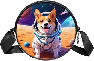 Generic Sac &agrave; bandouli&egrave;re rond pour femme, petit sac &agrave; bandouli&egrave;re avec fermeture &eacute;clair et bretelles r&eacute;glables style d&eacute;contract&eacute; pour femmes et filles