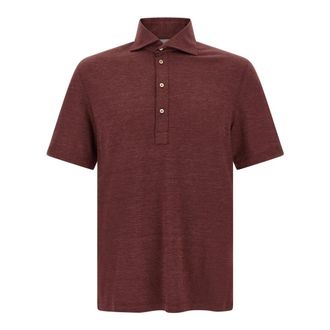 Brunello Cucinelli Piqu&eacute; Poloshirt - - Tops - Herren - Rot - XL