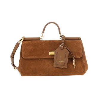 Dolce & Gabbana My Sicily Suede - Femme - Sacs - Brun - Taille: ONE Size