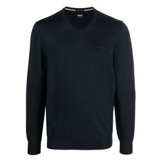 HUGO BOSS Homme, Pulls, Bleu, Taille: 3XL Maille Tricot avec Logo Brodé