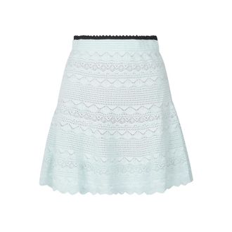 Self Portrait Pointelle-Strick-Minirock - - Skirts - Damen - Gr&uuml;n - M