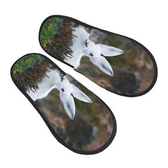 Generic L&eacute;g&egrave;re Pantoufles Femmes Lapin blanc dans les arbres Maison Pantoufles Classiques Chaussons Homme pour Femme Maison Ext&eacute;rieur M